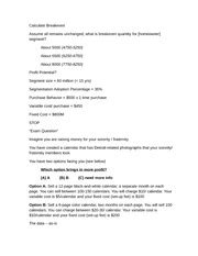 Notes On Calculating Break Even Problems Calculate Breakeven Assume
