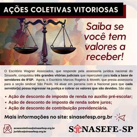 AÇÕES COLETIVAS VITORIOSAS DO SINASEFE SAIBA SE VOCÊ TEM VALORES A