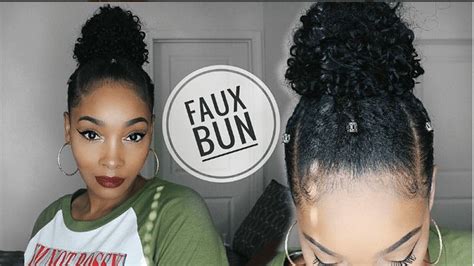 Curly Faux Top Knot Bun On Short Natural Hair Natural Hair Styles