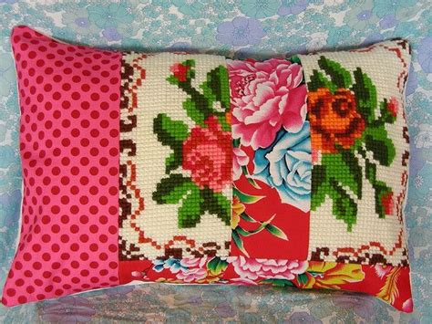 Rose Pillow Rose Pillow Vintage Needlepoint Tapestry Cushion
