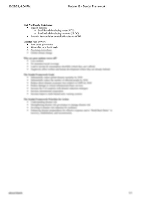SOLUTION Module 12 Sendai Framework Studypool