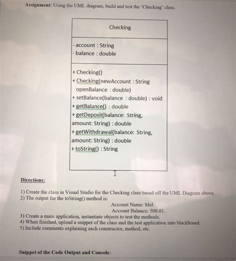 Solved Assignment Using The UML Diagram Build And Test The Chegg