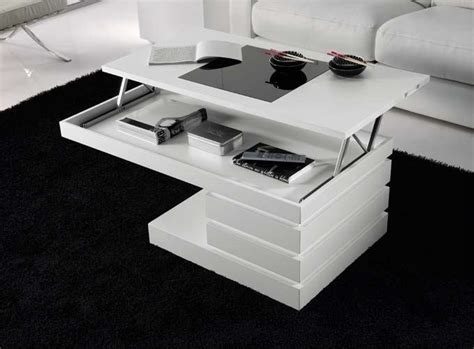 Журнальный стол 143 Blanco/Negro Disemobel с подъемной столешницей ...