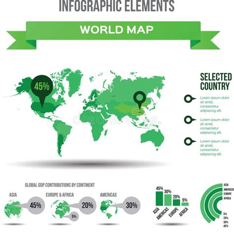 Infographic Data And Analytics For Information Report Or Presentation On World Map Global