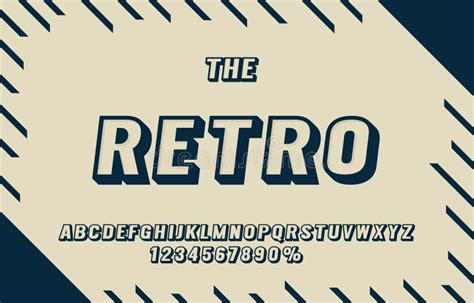 Retro Font Set Collection Letters And Numbers Symbol Vector Stock