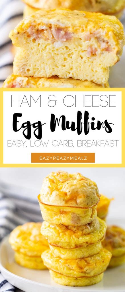Ham And Cheddar Cheese Breakfast Egg Muffins Easy Peasy Meals