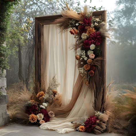 Romantic Rust Ivory Floral Boho Backdrop Rr8 519