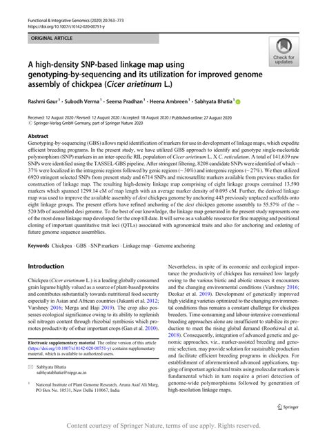 A High Density Snp Based Linkage Map Using Genotyping By Sequencing And