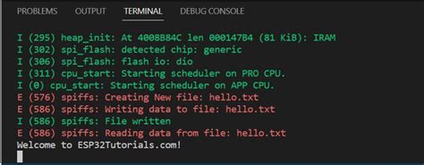 Esp32 Spiffs Using Esp Idf Read Create And Write To Files