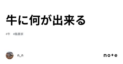 牛に何が出来る｜n N