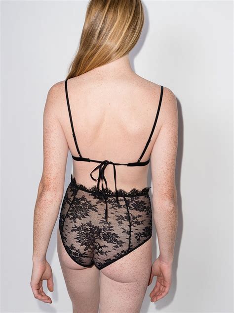 Kiki De Montparnasse Jolie Lace High Waisted Brief In Black Modesens