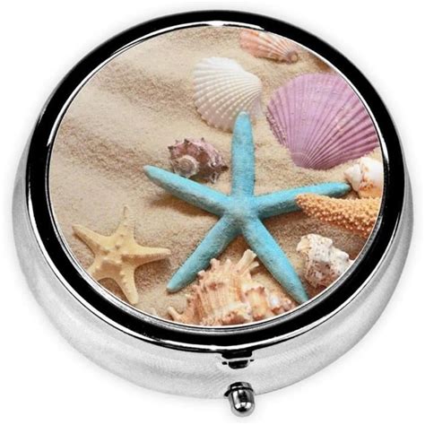 Pilulier Rond En Forme D Étoile De Mer Avec 3 Compartiments Mini
