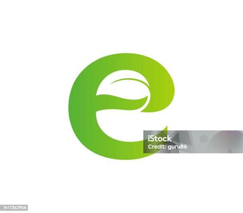 에코 자연 편지 E 녹색 잎 로고 벡터 기호 디자인 0명에 대한 스톡 벡터 아트 및 기타 이미지 0명 건강한 식생활 귀여운 Istock