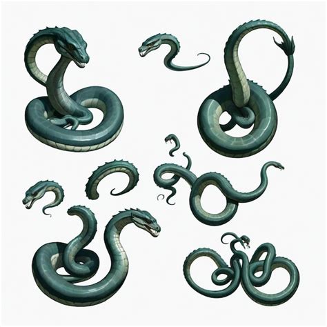 Hydra Vector Set White Background Isolated A High Premium Ai