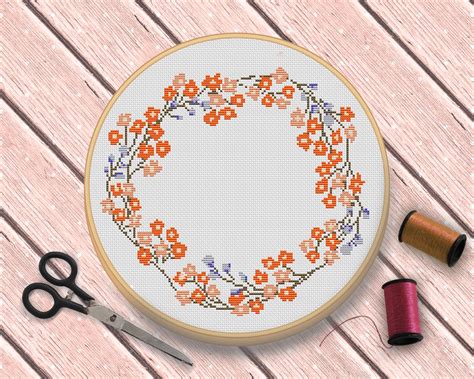 Floral Cross Stitch Frame Cross Stitch Patterns
