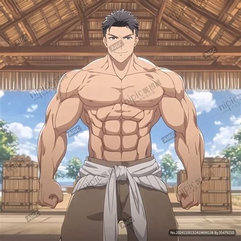 Ai创作图肌肉养成记 筋肉王 钢铁意志健美体育健身 8块腹肌 赤裸上半身 荒马吉五郎 强壮肉肉的 健身强体肌肉锻炼猛男 运动不止马甲线肌肉男 男性的体质 健身大力士 天下一木濑大 市川右团次