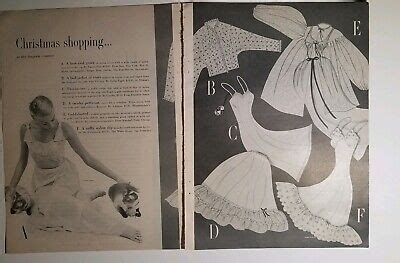 1951 Women S Christmas Lingerie Shopping List Slip Nightgown Lingerie