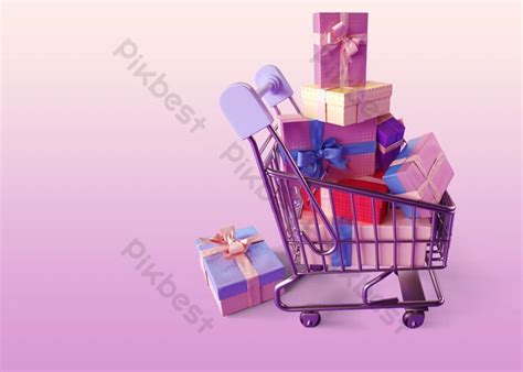 Shopping E Commerce 3d Promotion Purple E Commerce Background Psd