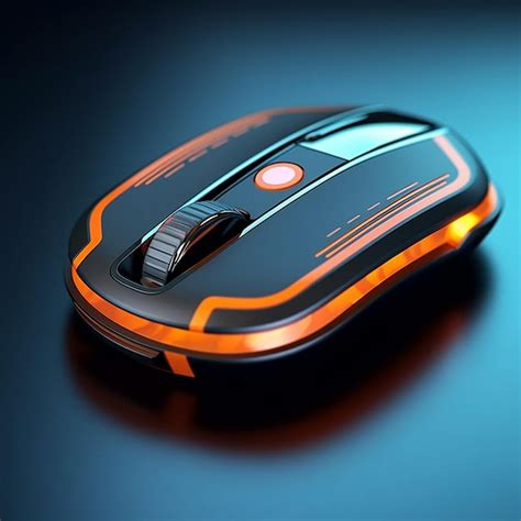 Premium Ai Image A Mouse With Orange And Black Stripes And A Red Circle On The Top