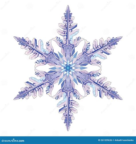 Natural Crystal Snowflake Stock Vector Illustration Of Festive 261329636