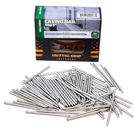 Huttig Grip 3 Galvanized Finish Trim Casing Nails 10d