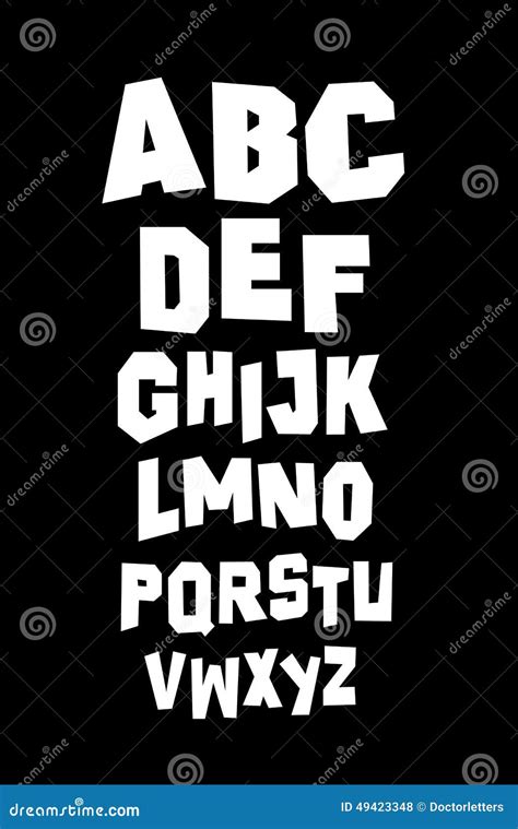 手书面字体类型字母表 向量 向量例证 插画 包括有 排版 艺术性 动画片 图象 部分 空白 字体 49423348