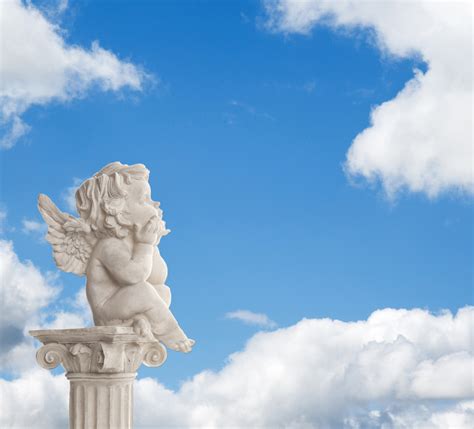 Angel Statue In Clouds Free Stock Photo - Public Domain Pictures