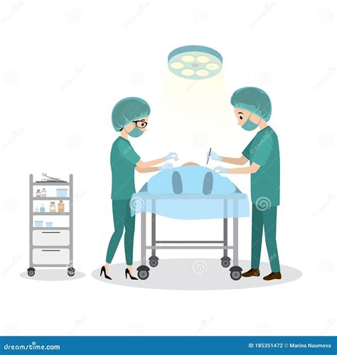 Surgery Surgeon Male And Nurse Stock Vector Illustration Of Medicine