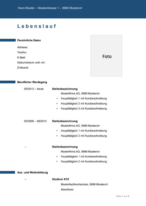 Lebenslauf Vorlage In Openoffice And Libreoffice Erstellen