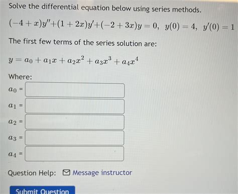 Solved Solve The Differential Equation Below Using Series