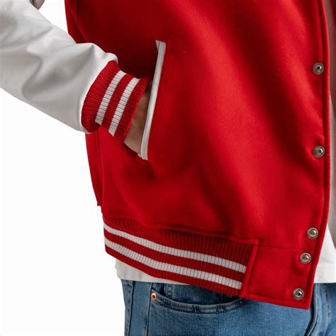 Custom Red And White Varsity Jacket Design Your Own Letterman Etsy
