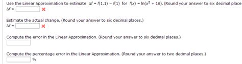 Us The Linear Approximation To Estimate Delta E F Chegg Com