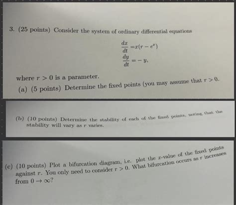 3 25 Points Consider The System Of Ordinary