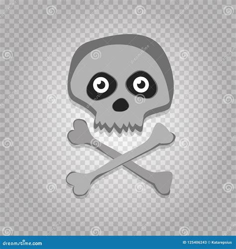 Vector O Scull De Esqueleto Dos Desenhos Animados Os Olhos Isolados