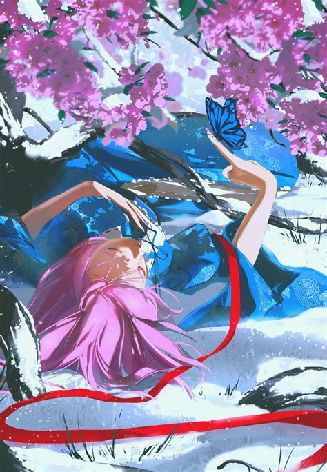 Saigyouji Yuyuko Touhou Drawn By Deer Va Danbooru