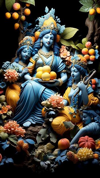 Premium Photo Lord Krishna Wall Poster Lord Radha Krishna Digital