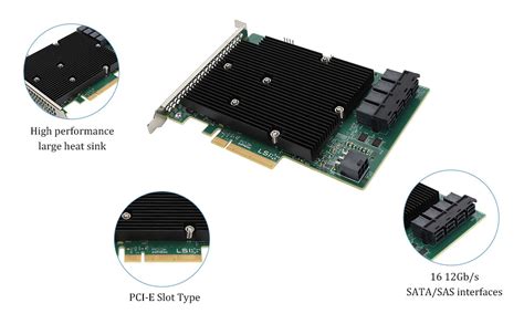 Lsi Sas 9300 16i Hba Card 12gbps Hba Raid Controller Card With 16 Sata Sas Ports