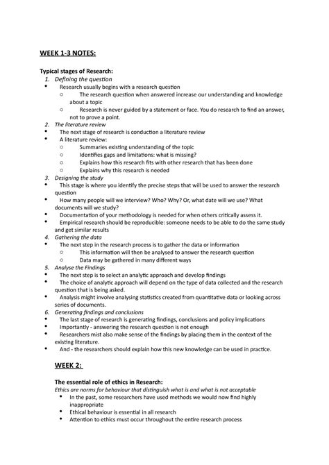 Doing Crim Week 1 To 3 Lecture Notes 1 3 Week 1 3 Notes Typical Stages Of Research 1