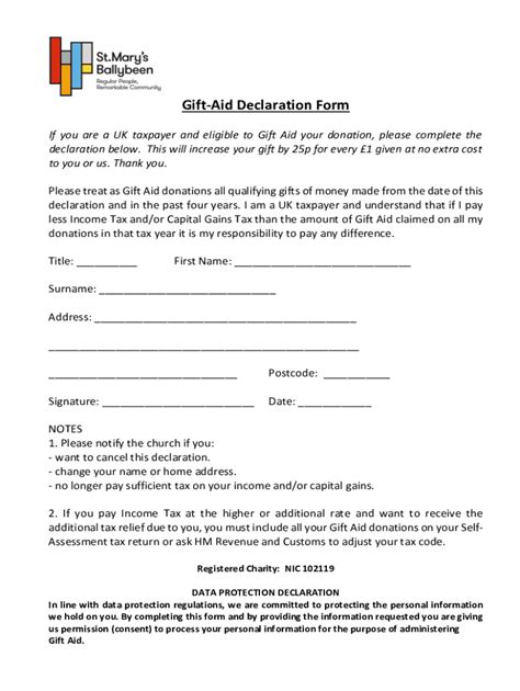 Fillable Online T Aid Declaration Form 2023 Increase Your Donations Fax Email Print Pdffiller