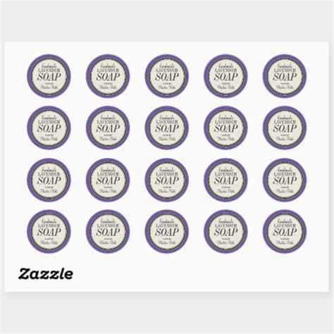 Round Vintage Label Frame Lavender Soap Template Zazzle