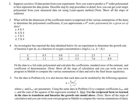 solved suppose you have 10 data points from your experiment