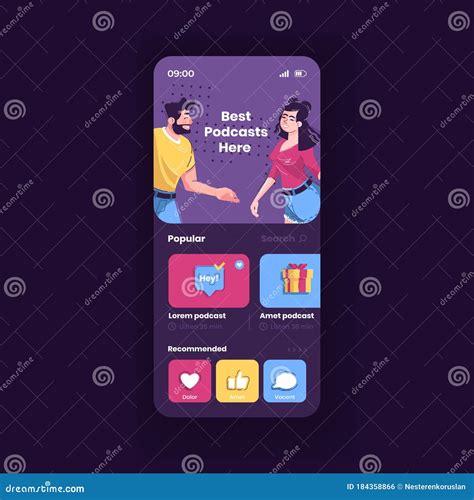 Online Podcasts App Smartphone Interface Vector Template Stock Vector Illustration Of News