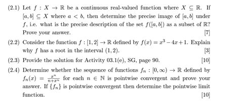 Solved 21 ﻿let Fx→r ﻿be A Continuous Real Valued