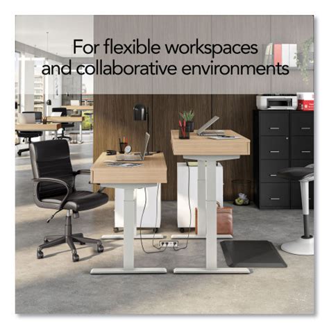 Union Scale Essentials Deluxe Electric Sit Stand Column Workstation Desk Drawers X
