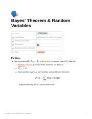 Lecture 6 Bayes Theorem And Random Variables Pdf Bayes Theorem Random Variables STAT 4101