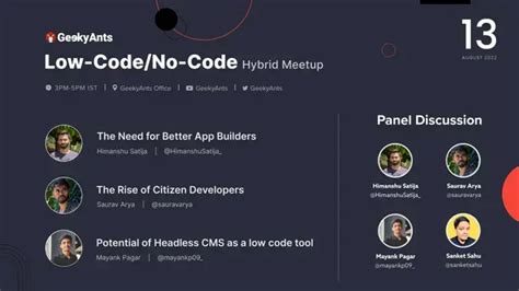 Low Codeno Code Hybrid Meetup Coding Meetup Event Tech