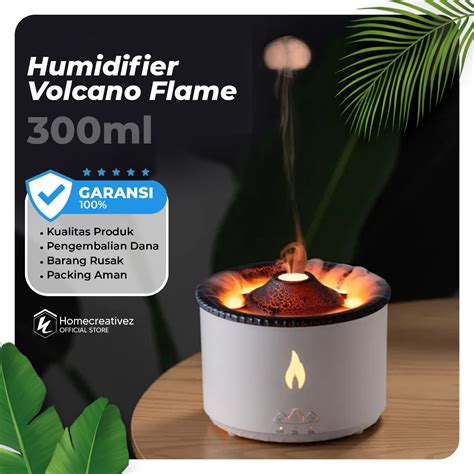 Jual GARANSI Humidifier Unik Air Diffuser Volcano Flame 300 Ml Shopee Indonesia