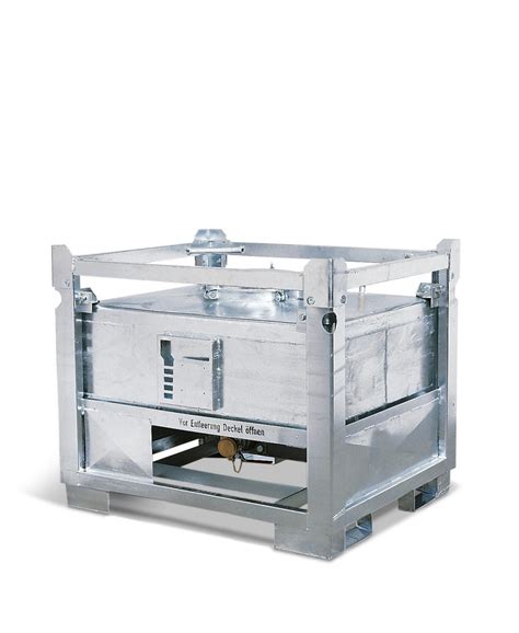 Hazardous Waste Containers With Bottom Drain Litre Volume Hot Dip Galvanised