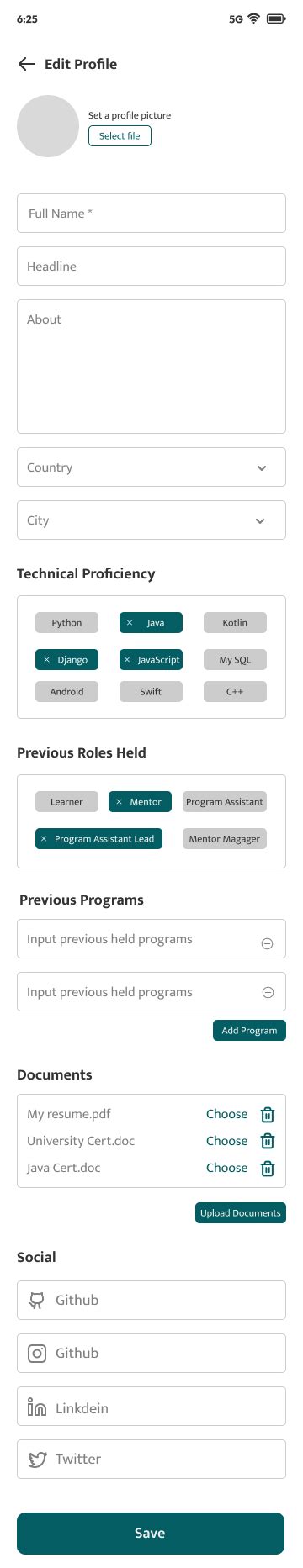 Mentor Applicant Edit Profile Issue 27 ALCOpenSource Alc MMSystem