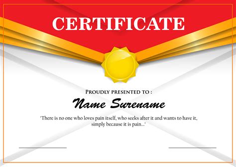 Simple Red And Gold Angle Header Certificate Design 1266261 Vector Art